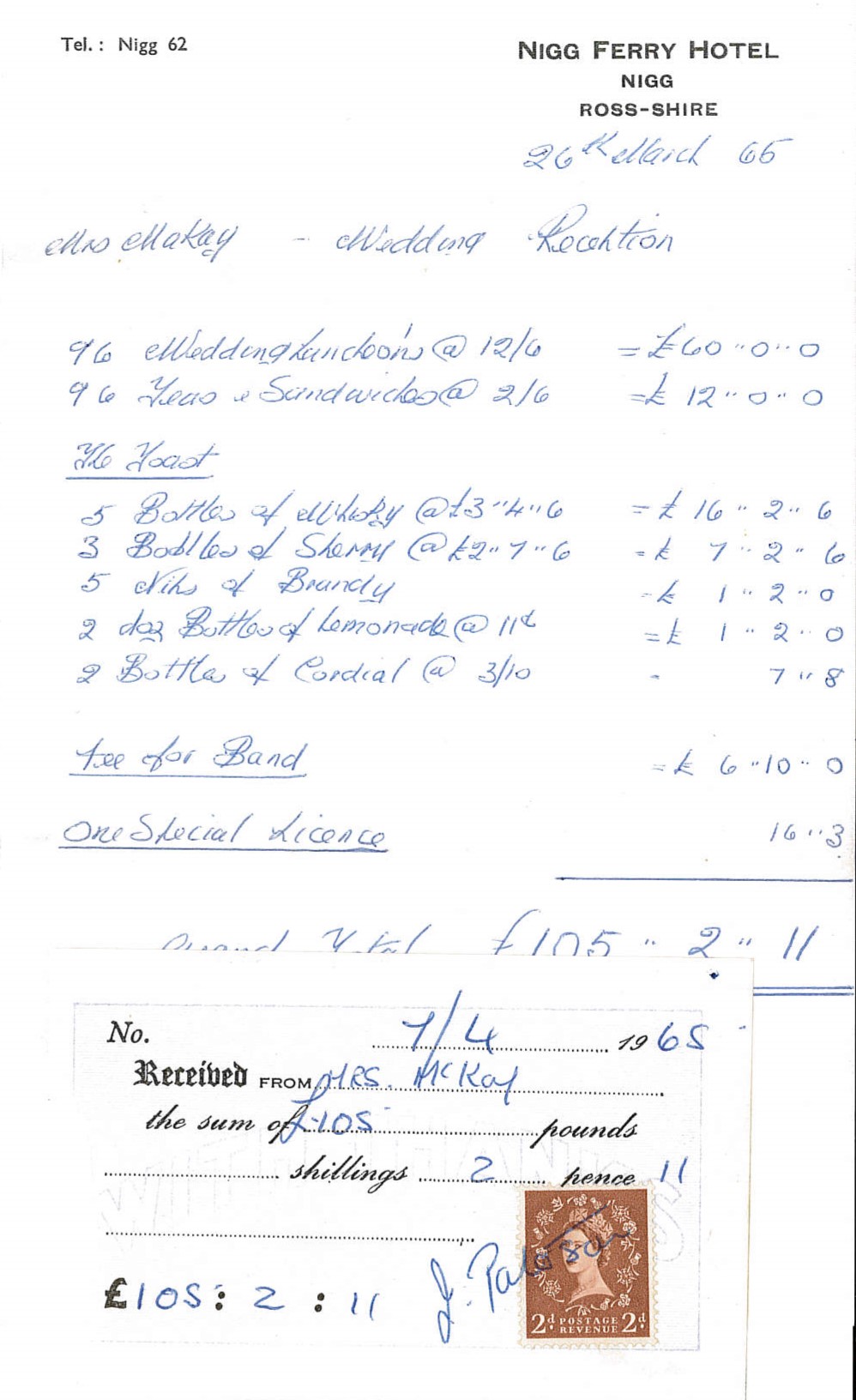 annette mackenzie wedding receipt | Seaboard History Balintore, Ross ...