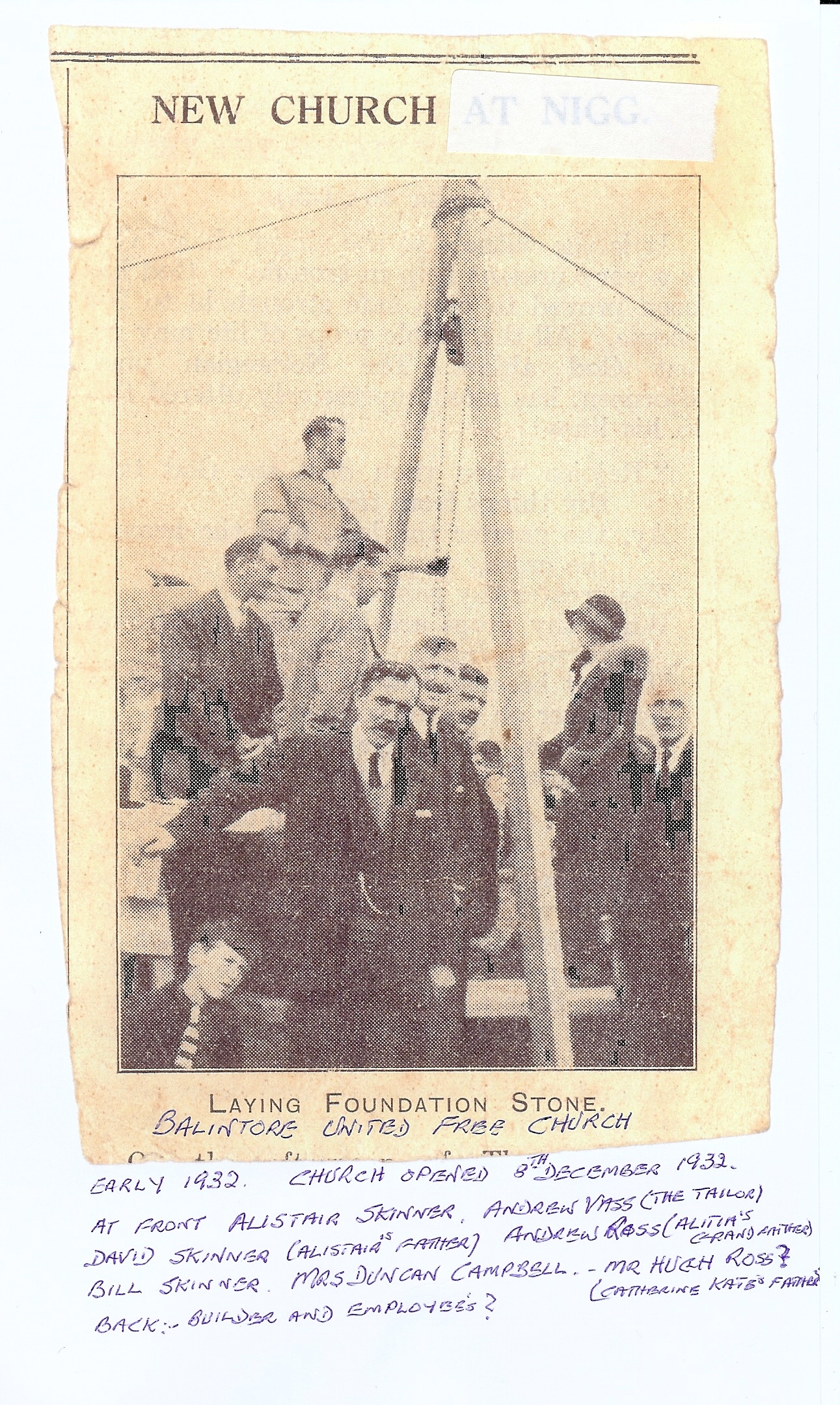 Balintore UF Church | Seaboard History Balintore, Ross-shire, Scotland